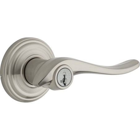 Avalon Keyed Entry Levers - Satin Nickel